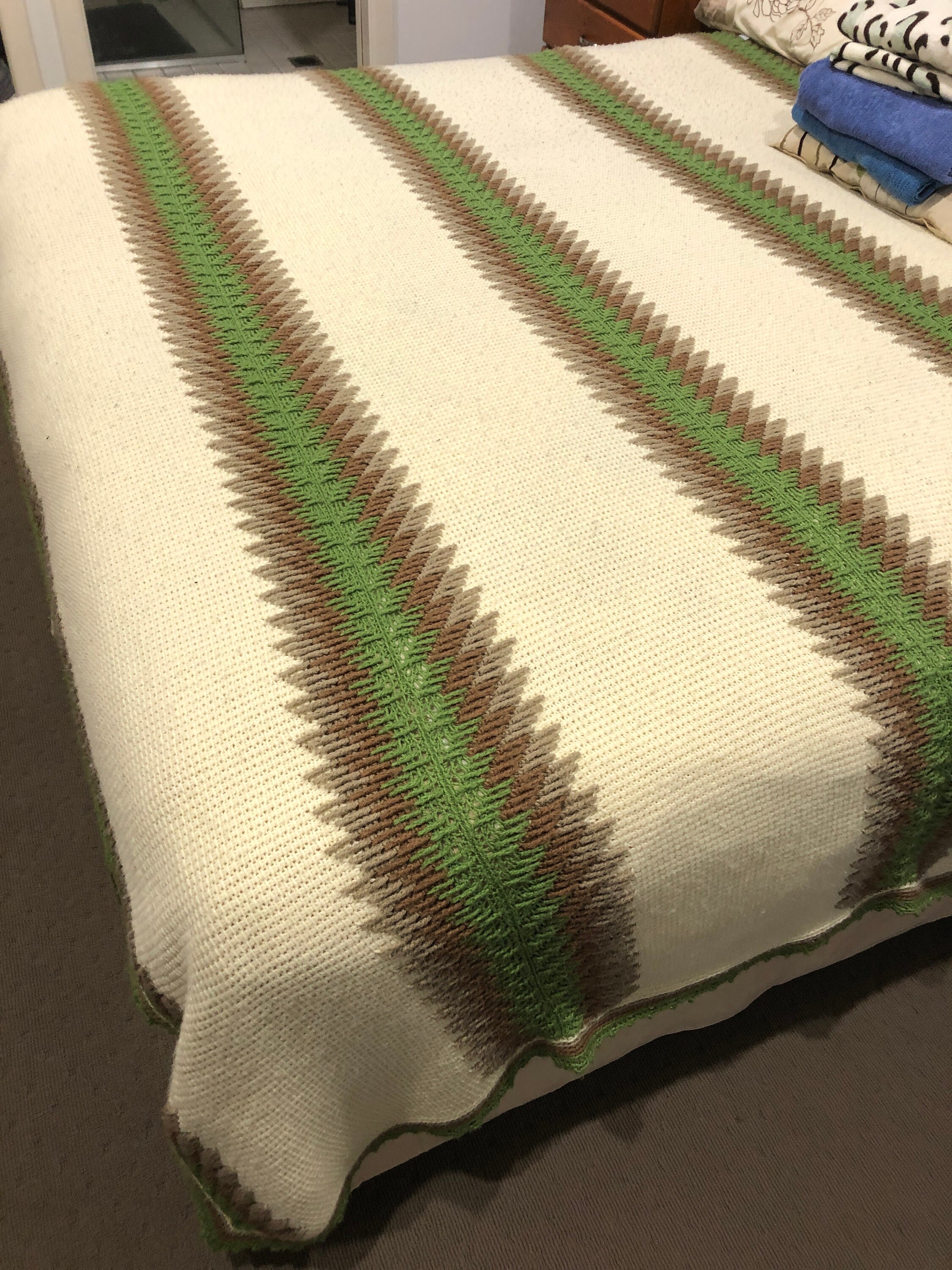 Tunisian Fan Rug/blanket/throw Crochet Pattern - Etsy