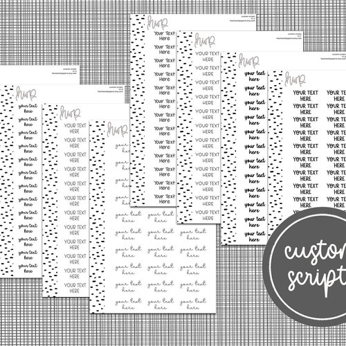 Design Your Own Script Planner Stickers Custom Planner - Etsy