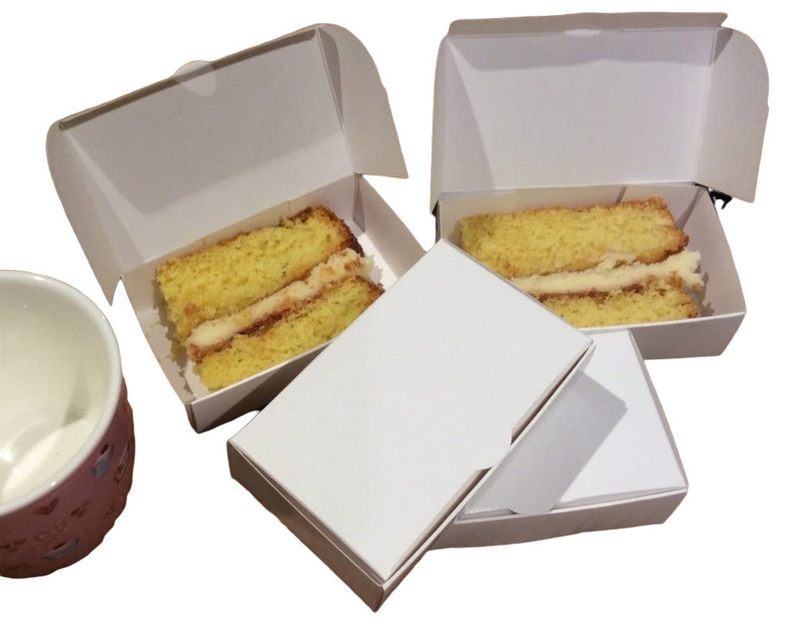 White BUDGET Party Single Slice Cake Boxes 100mm X 60mm X - Etsy UK