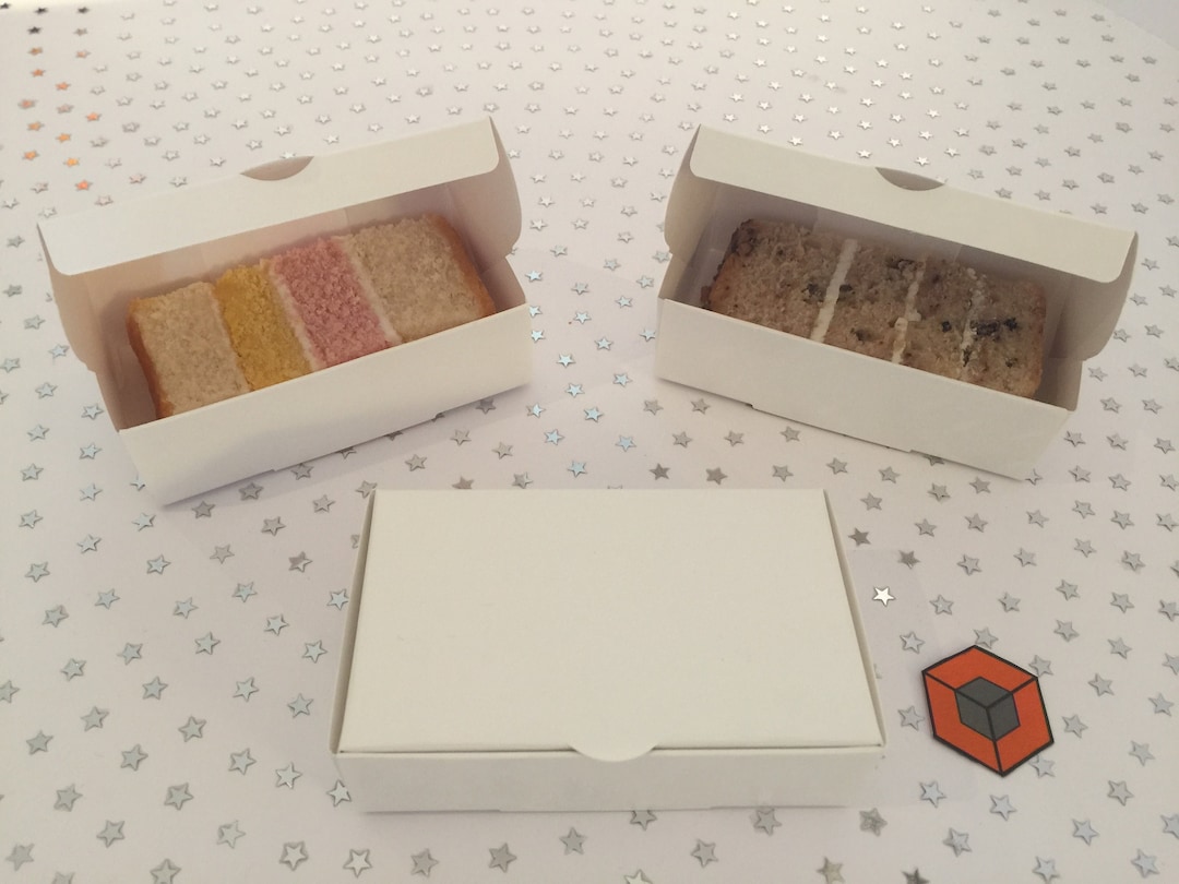 30/50/25/20 White BUDGET Party Single Slice Cake Boxes 100mm X 60mm X ...