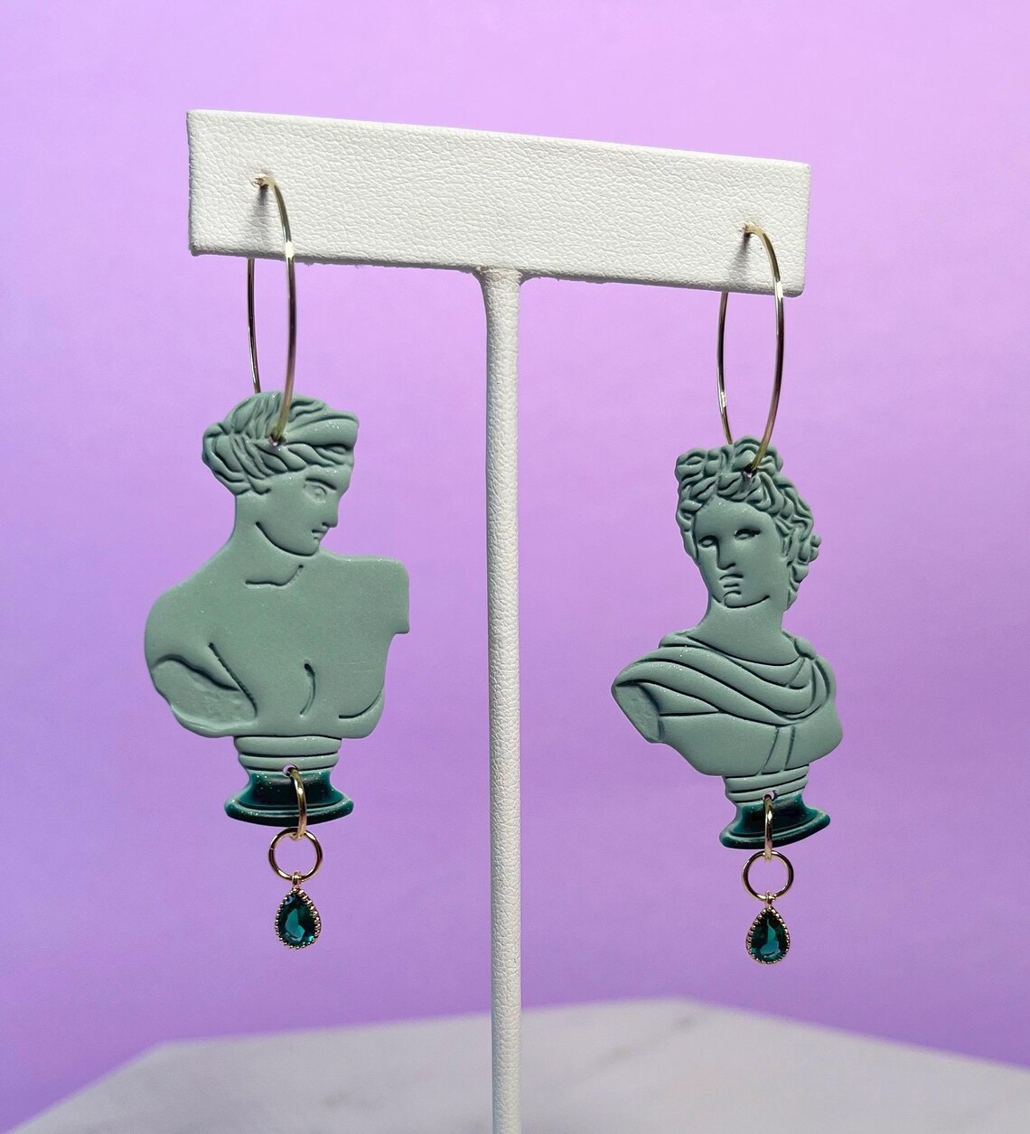 Apollo Artemis Hoop Earrings: Greek Statue Clay Jewelry - Etsy