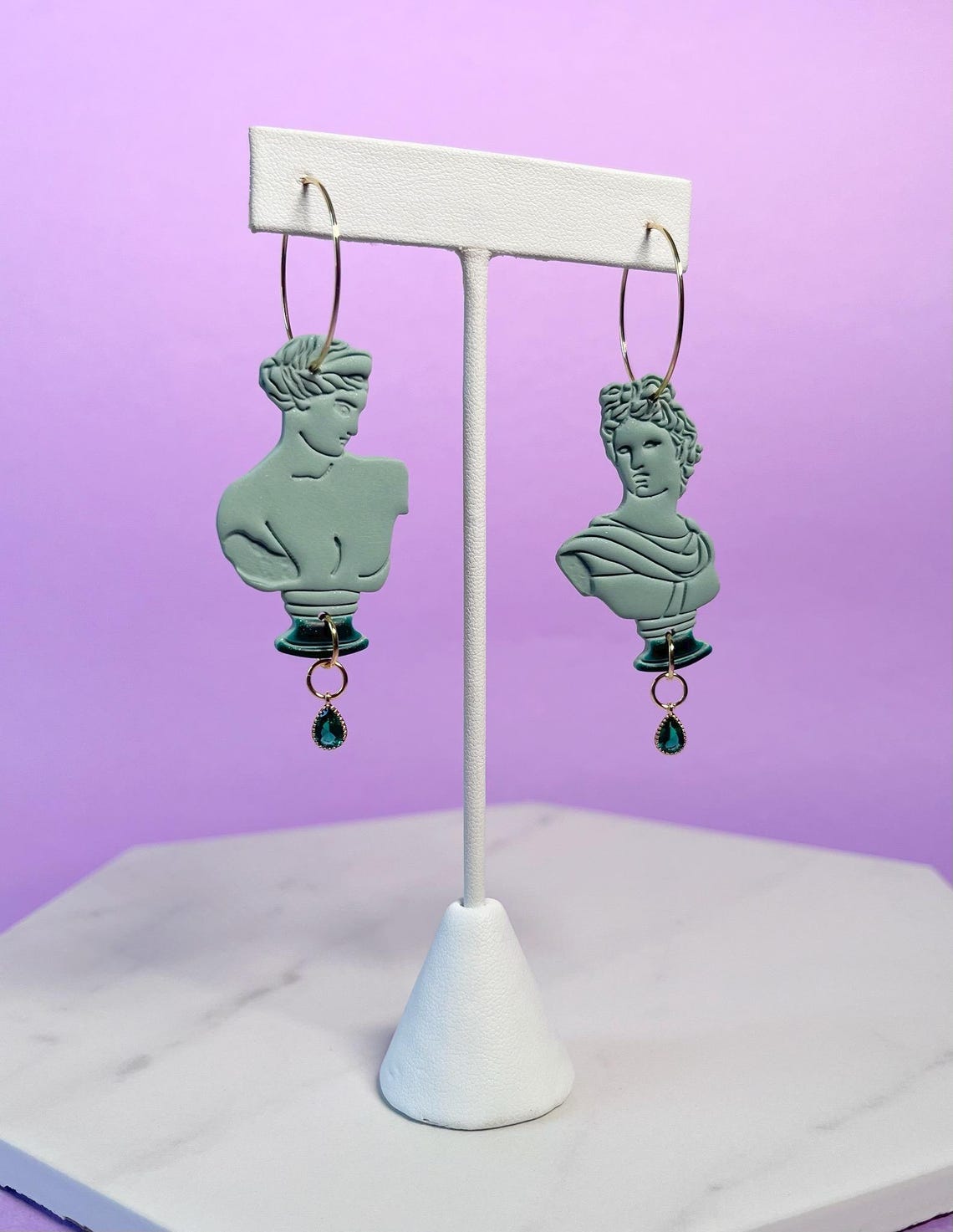 Apollo Artemis Hoop Earrings: Greek Statue Clay Jewelry - Etsy