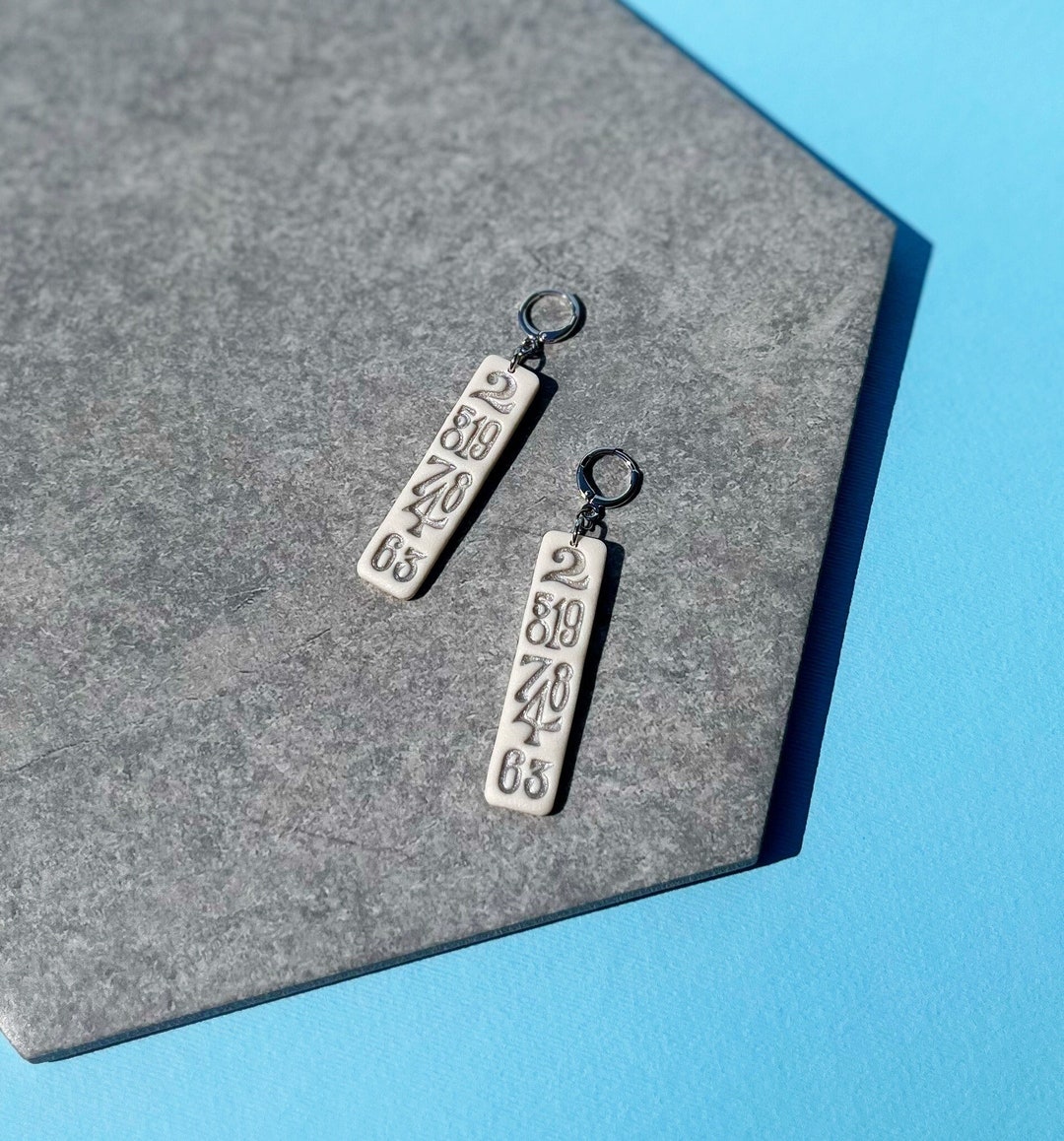 Small World Numbers Hoop Earrings, Handmade and Lightweight Polymer ...