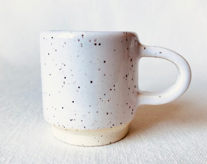 Handmade Tiny Espresso Mug / Cup in Specked White Clay - Etsy