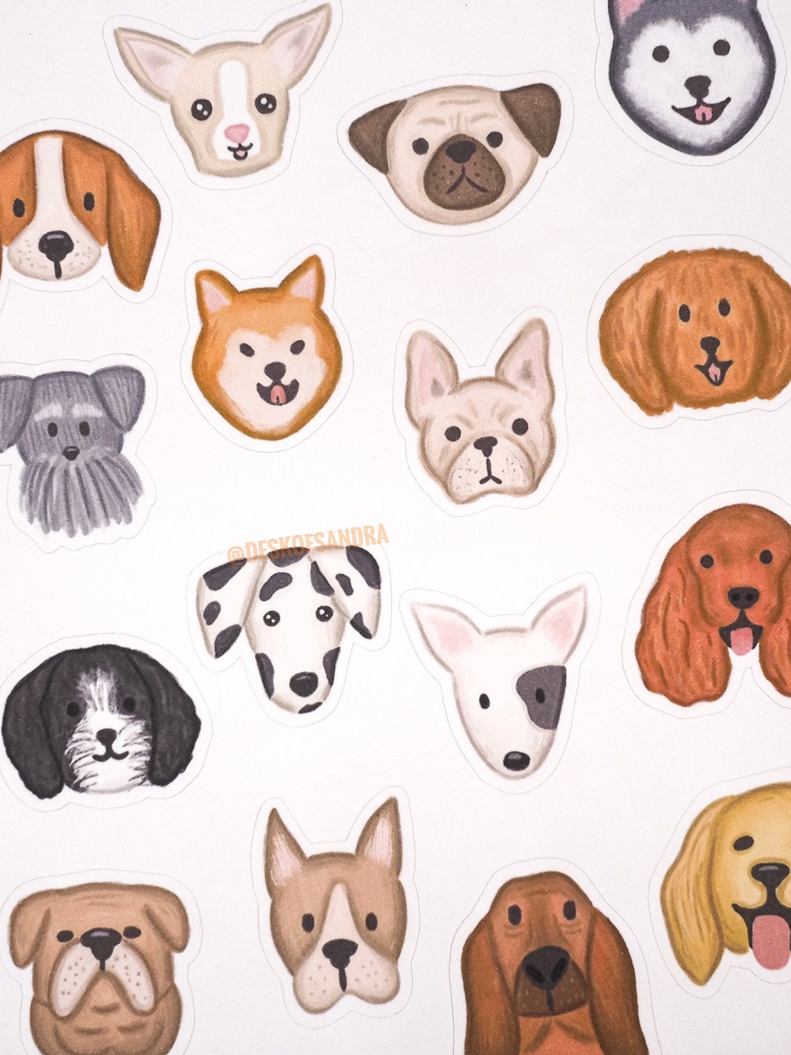 Dogs Sticker Sheet Stationery for Dog Lovers Cute Dog | Etsy