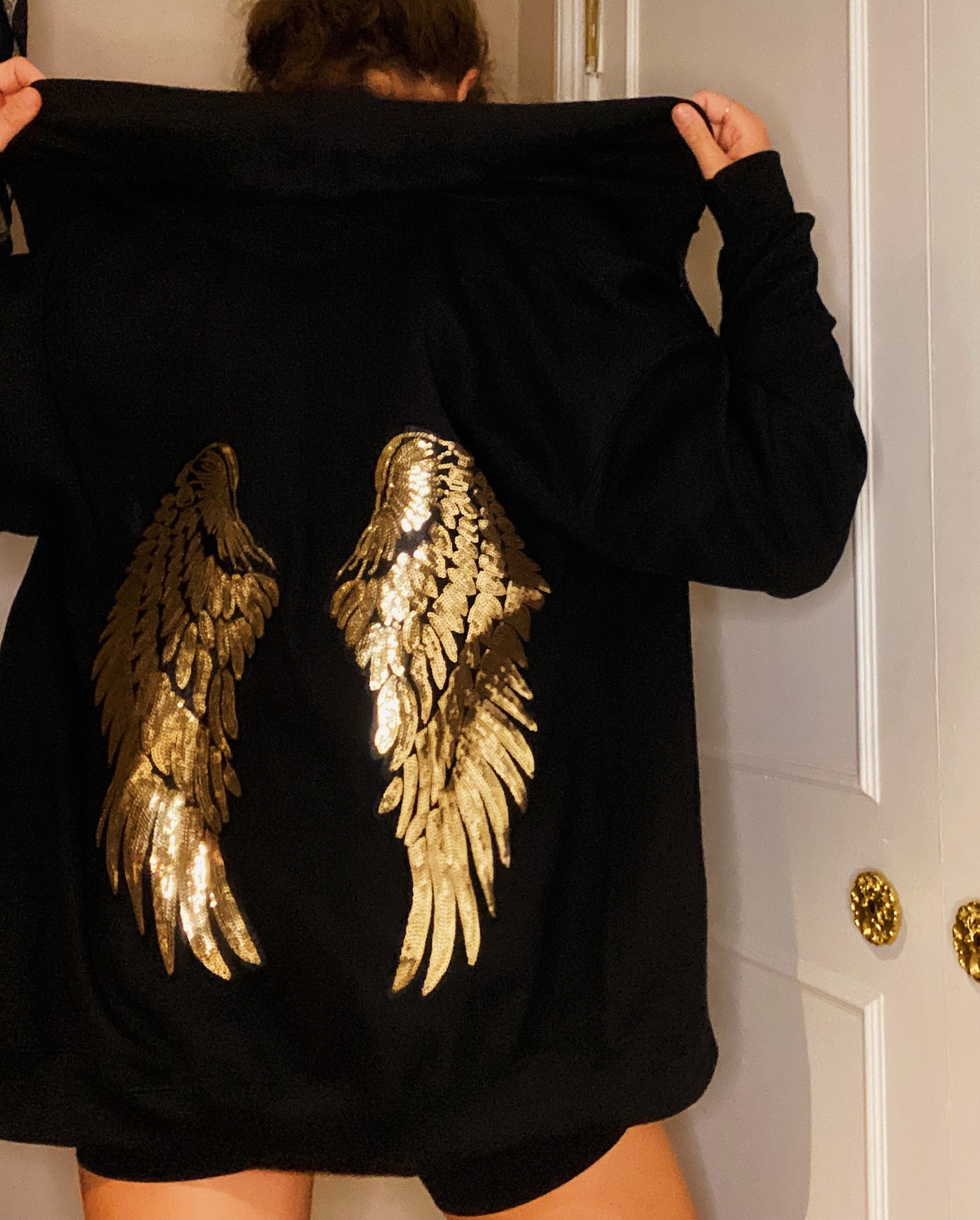 Gold Sequin Angel Wing Hoodie Diamond Bedazzled Angel Wing - Etsy