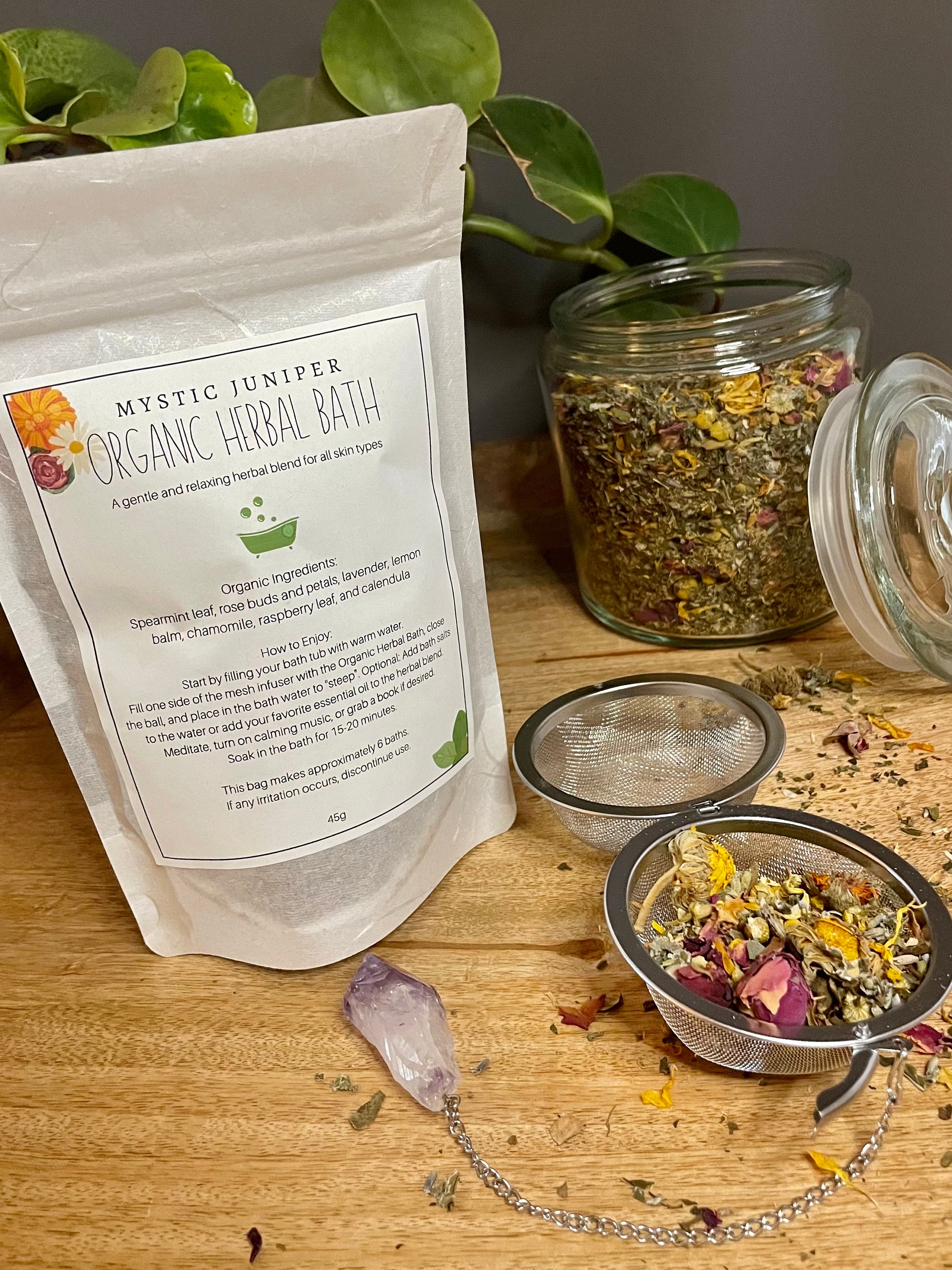 Organic Herbal Bath With Bath Infuser - Etsy