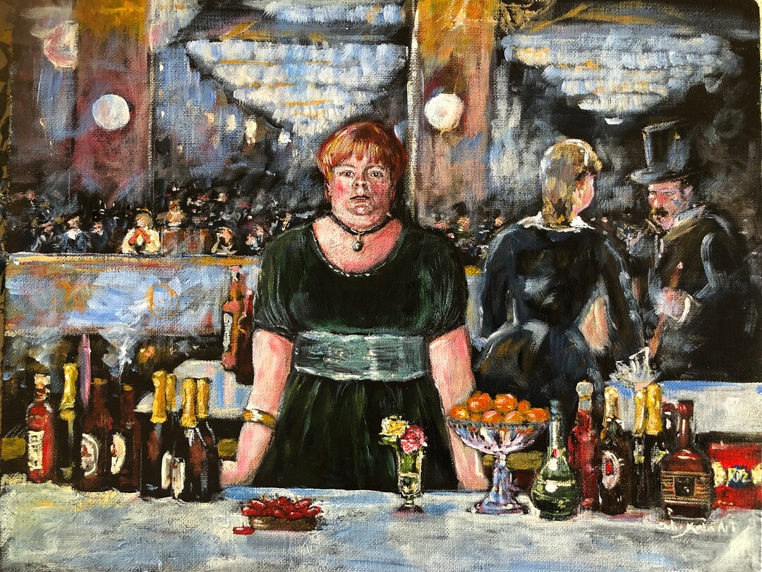 Kath & Kim Art Print of Sharon at Bar Manet Style - Etsy