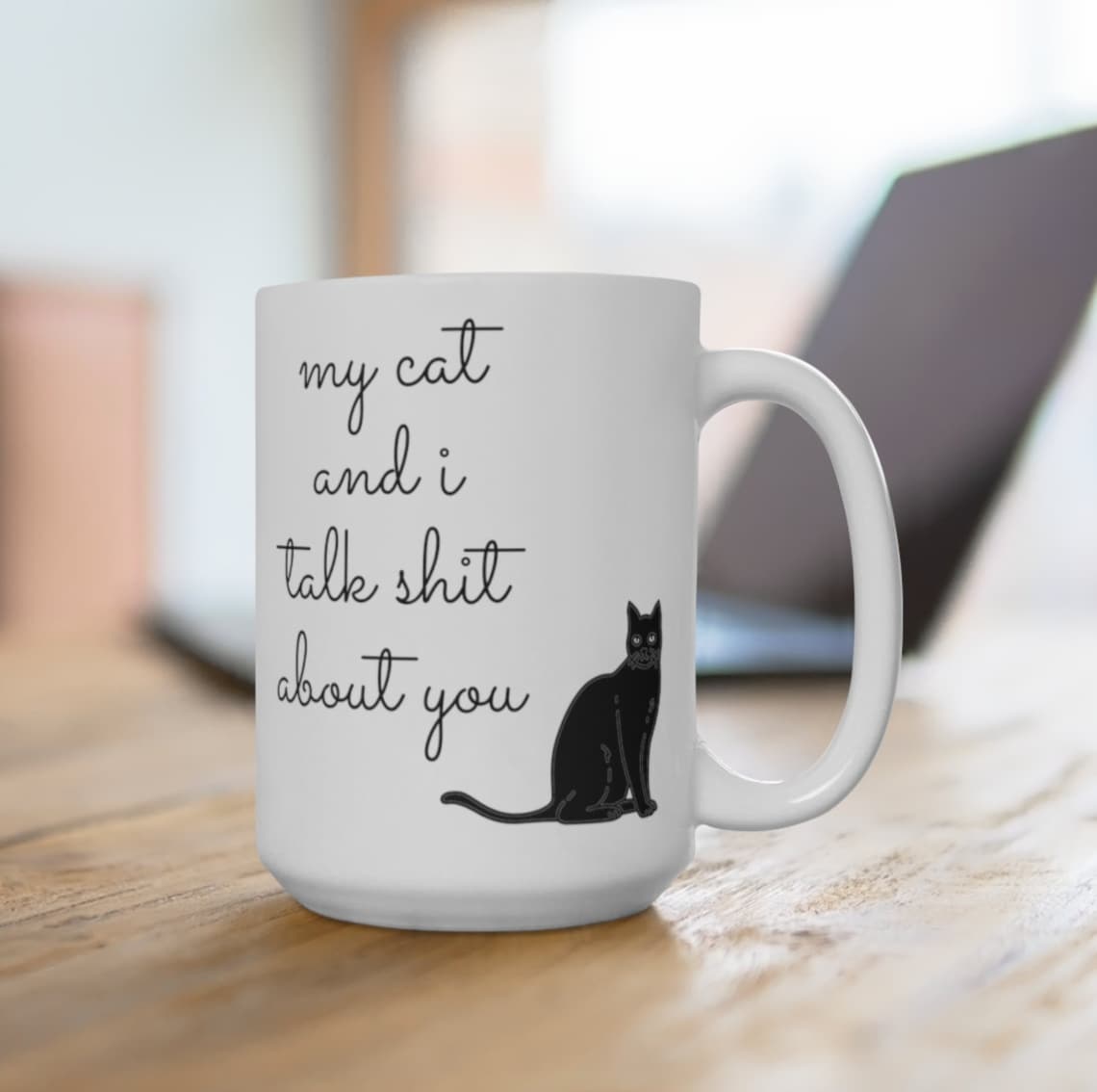 Cat Lover Gift Funny Cat Coffee Mug My Cat and I Talk Shit - Etsy
