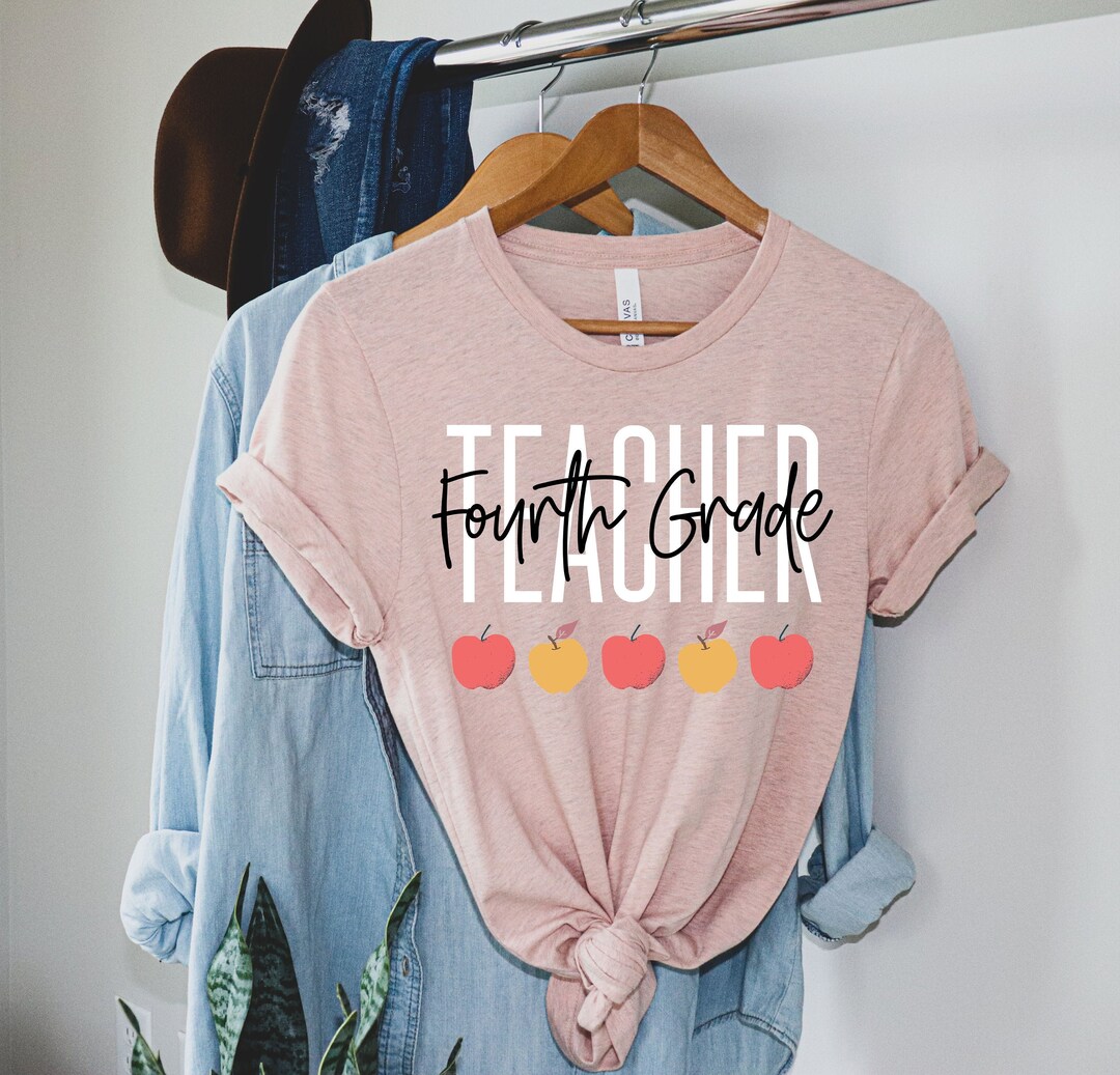 4th Grade Teacher Shirt - Fourth Grade Teacher Tshirt - Gift for 4th ...