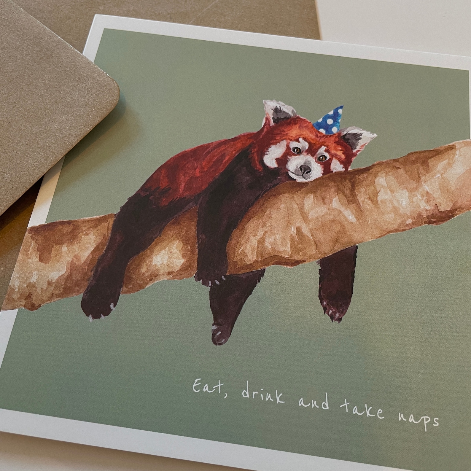 Napping Red Panda Birthday Card - Etsy