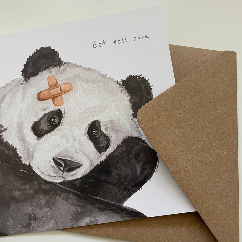 Panda Get Well Soon Card - Etsy