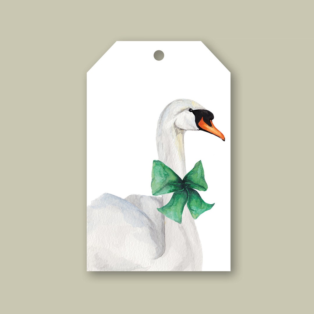 Swan Christmas Gift Tag - Etsy