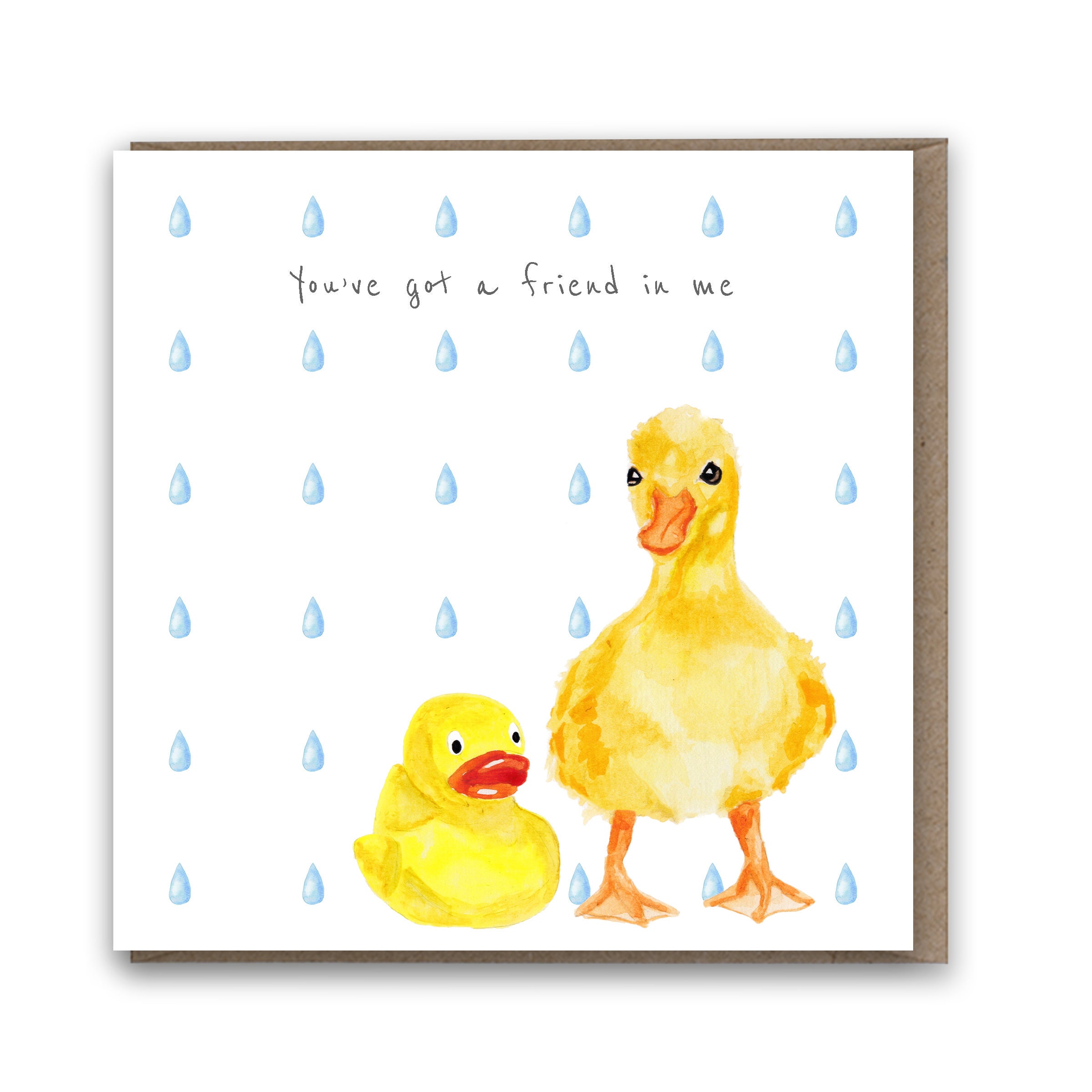 Duck With Rubber Duck Card | Etsy