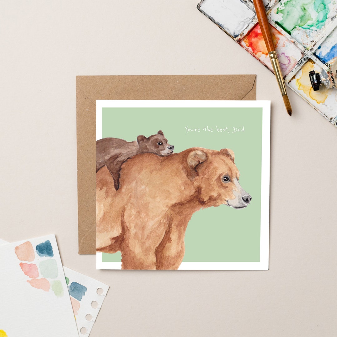 Father's Day Bear Card - Etsy