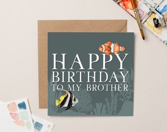 Brother Birthday Card / Happy Birthday My Wonderful Brother / for Him ...
