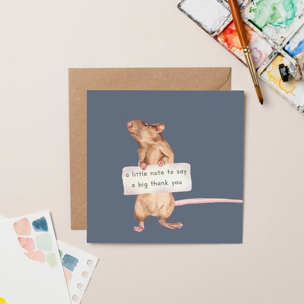 Rat Thank You Card - Etsy