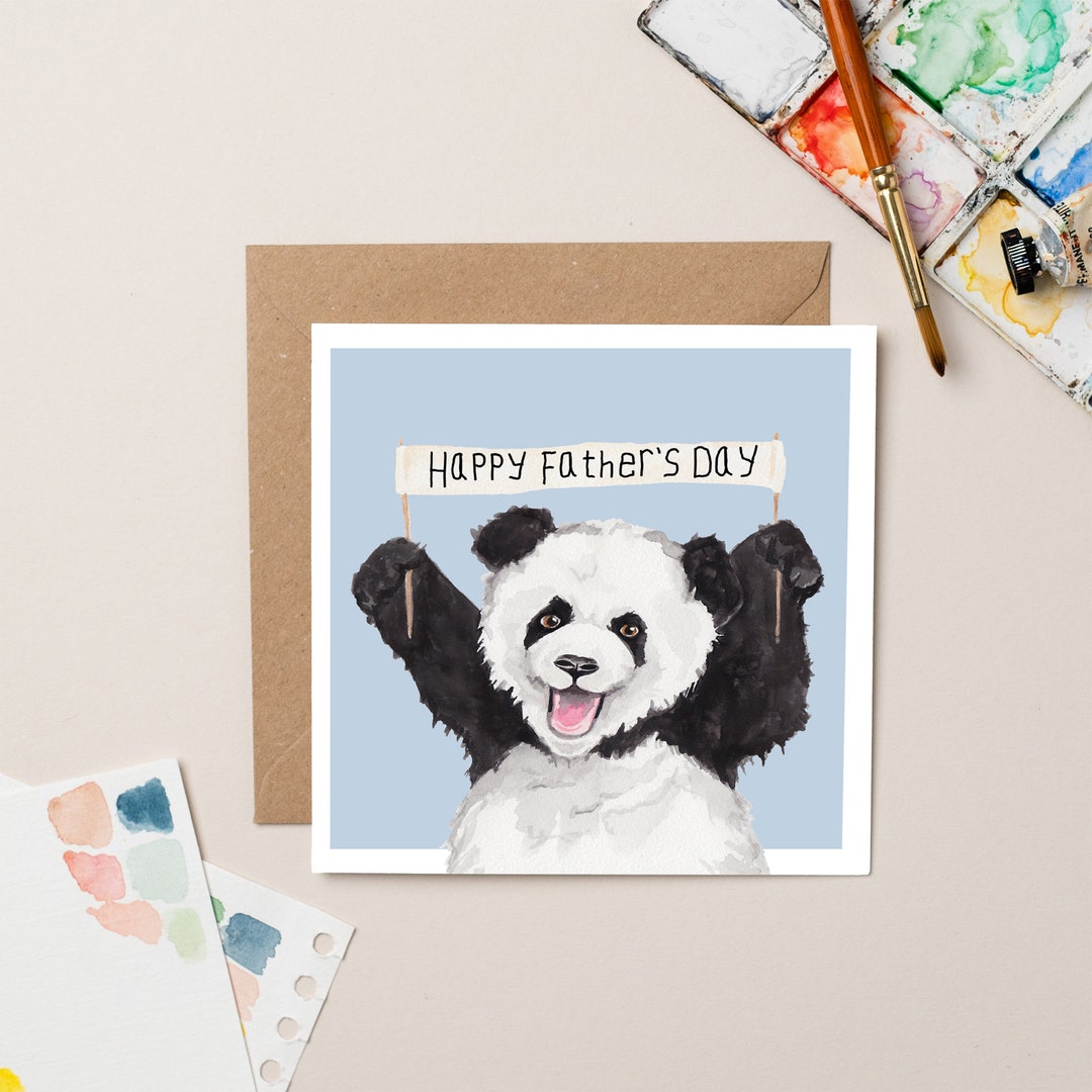 Father's Day Panda Card - Etsy