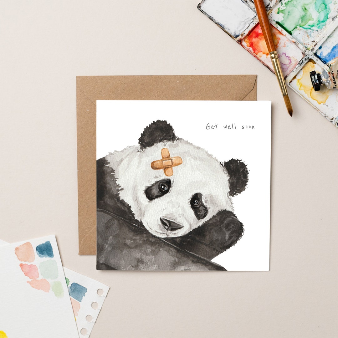 Panda Get Well Soon Card - Etsy