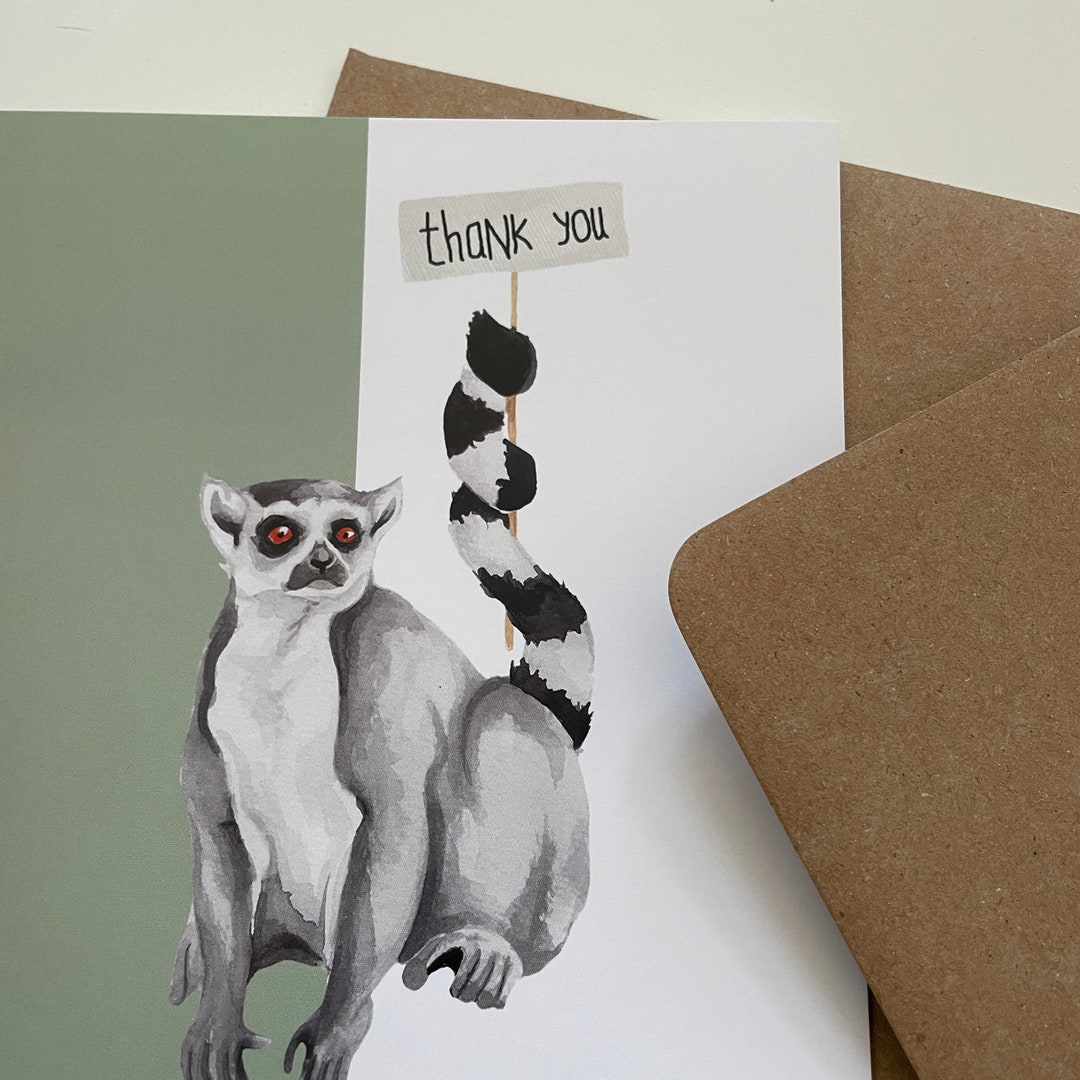 Thank You Lemur Card - Etsy