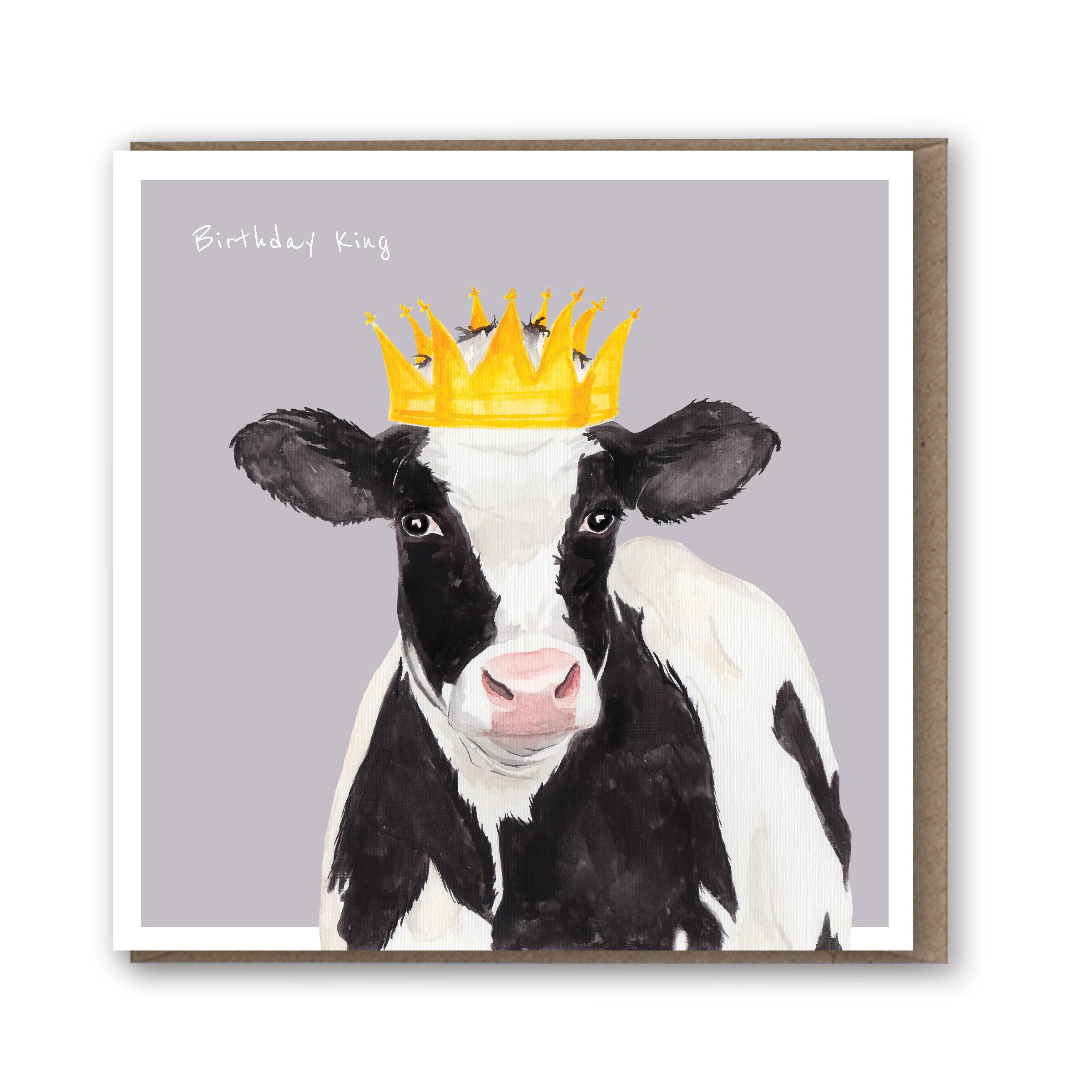 King Cow Birthday Card | Etsy
