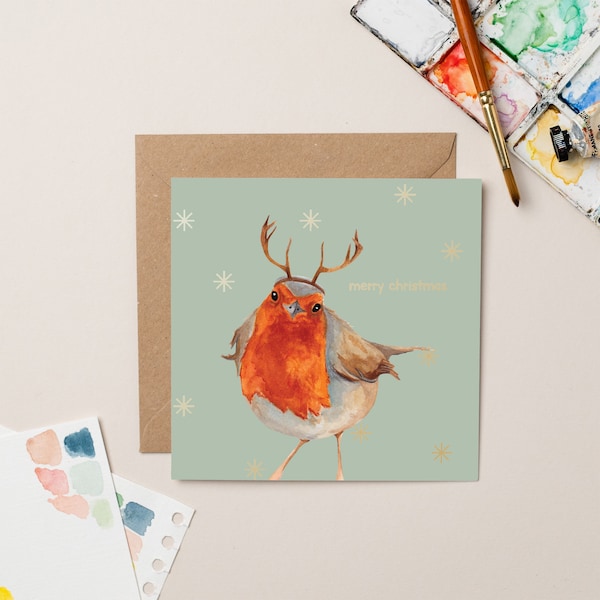Robin Christmas Card - Etsy UK