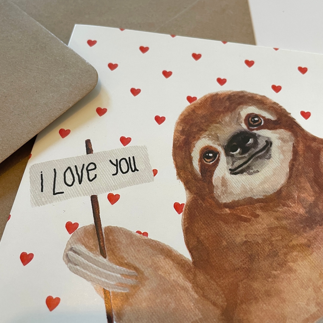 I Love You Sloth Card - Etsy
