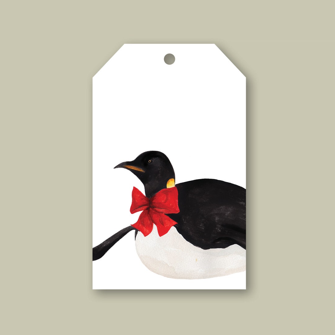 Penguin - Christmas Gift Tag - Etsy