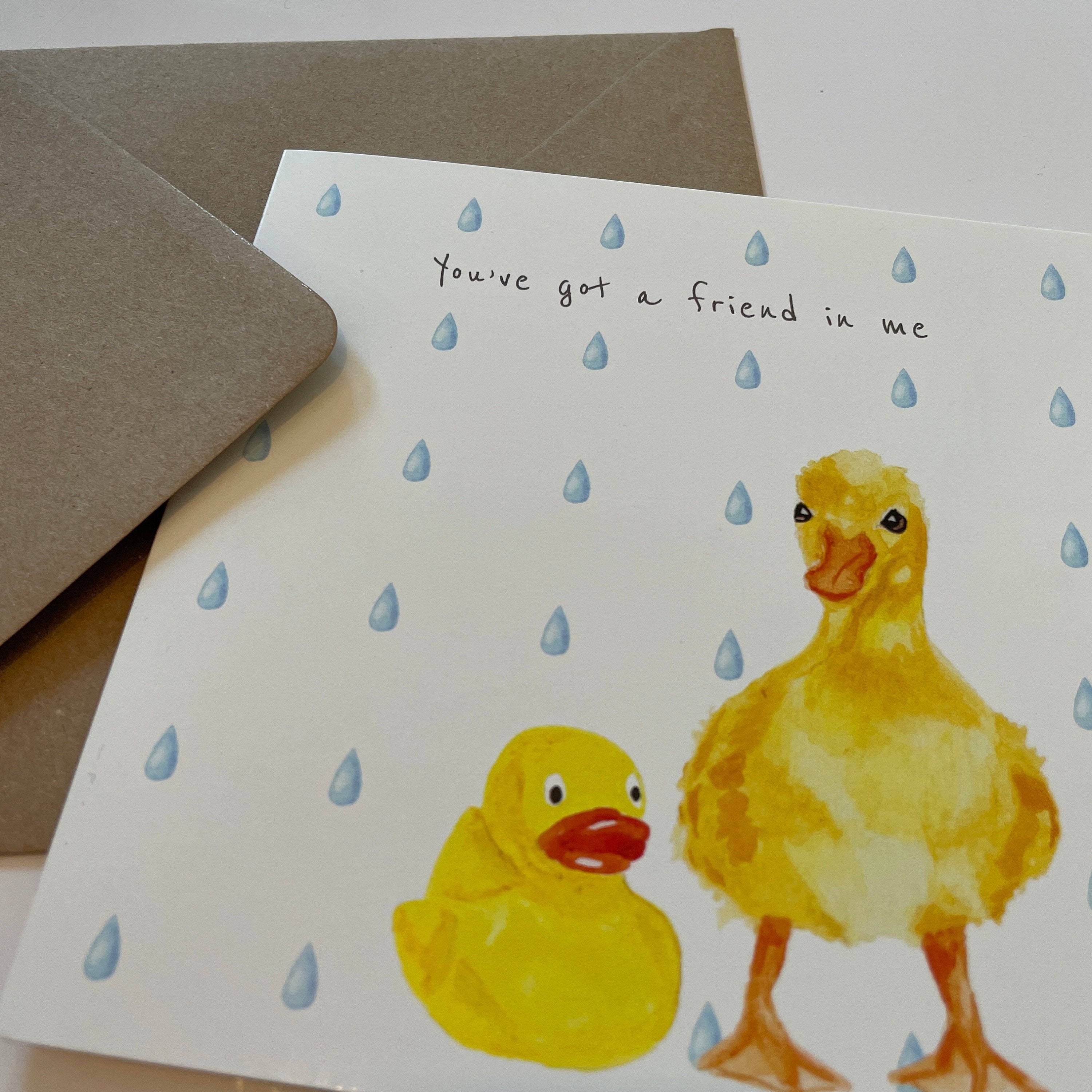 Duck With Rubber Duck Card | Etsy