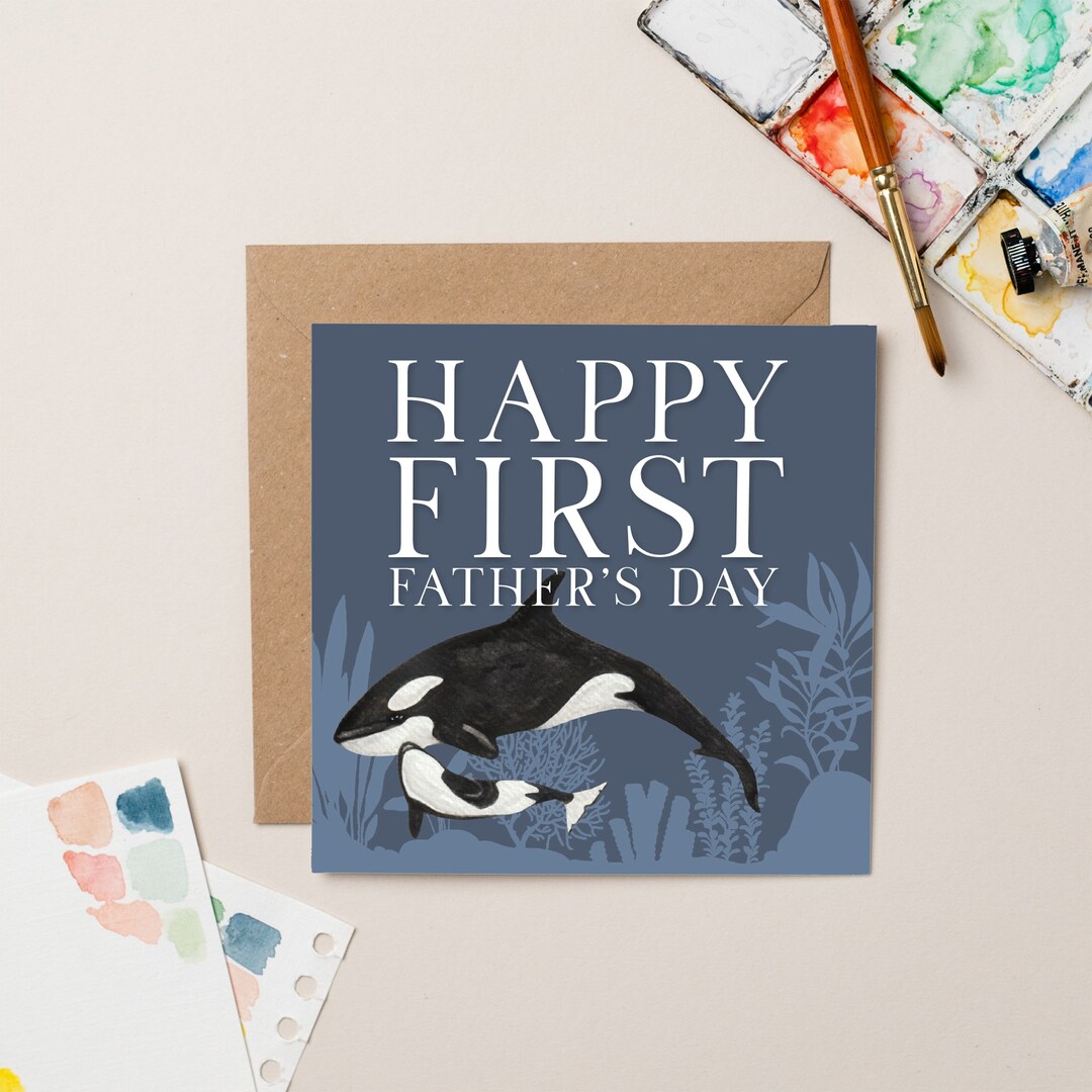 Orca First Father's Day Card - Etsy