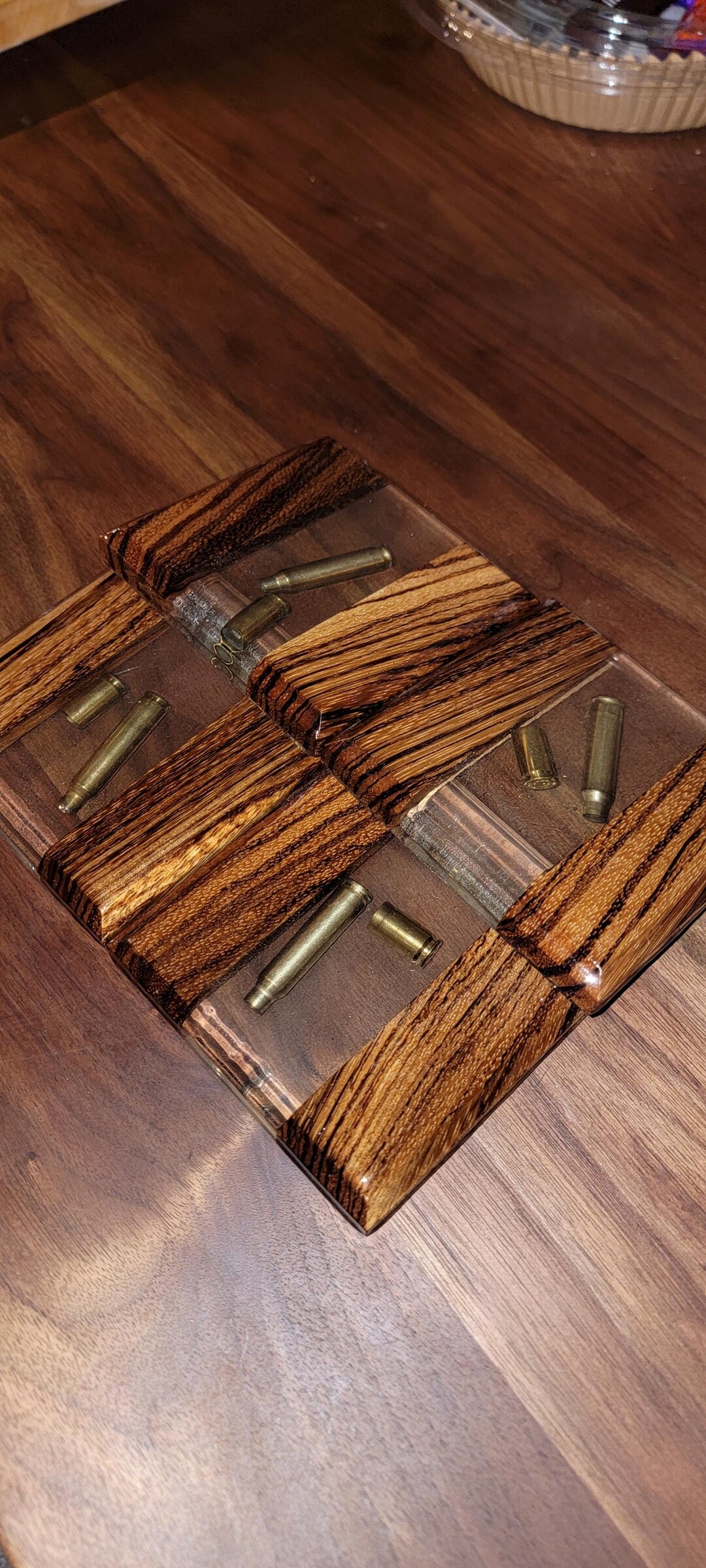 Zebrawood and Epoxy Resin Coasters With Bullet Casings set of 4 - Etsy