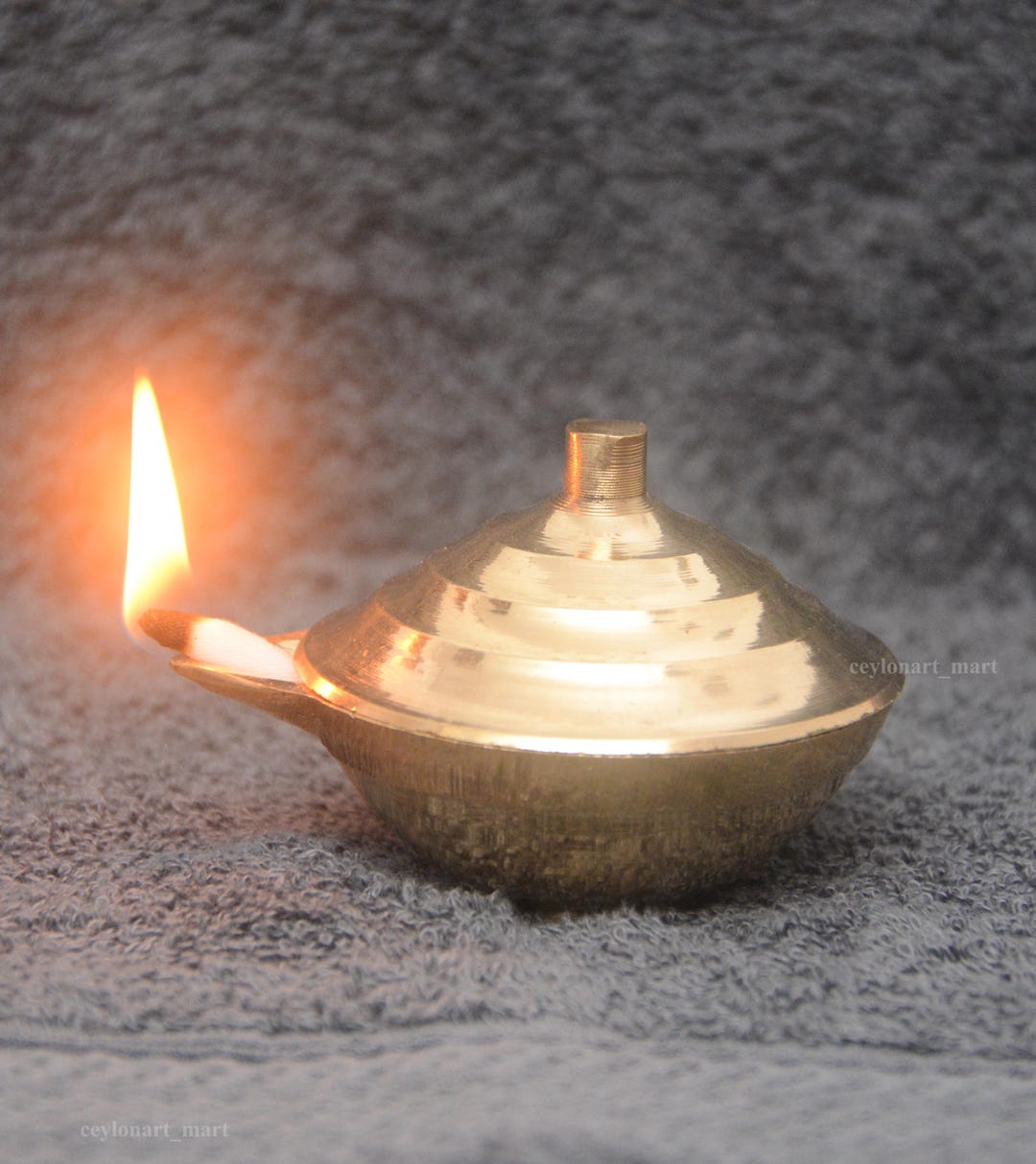 Brass Oil Lamps (diameter-7cm) Free 100 Wicks Yoga Meditation ...