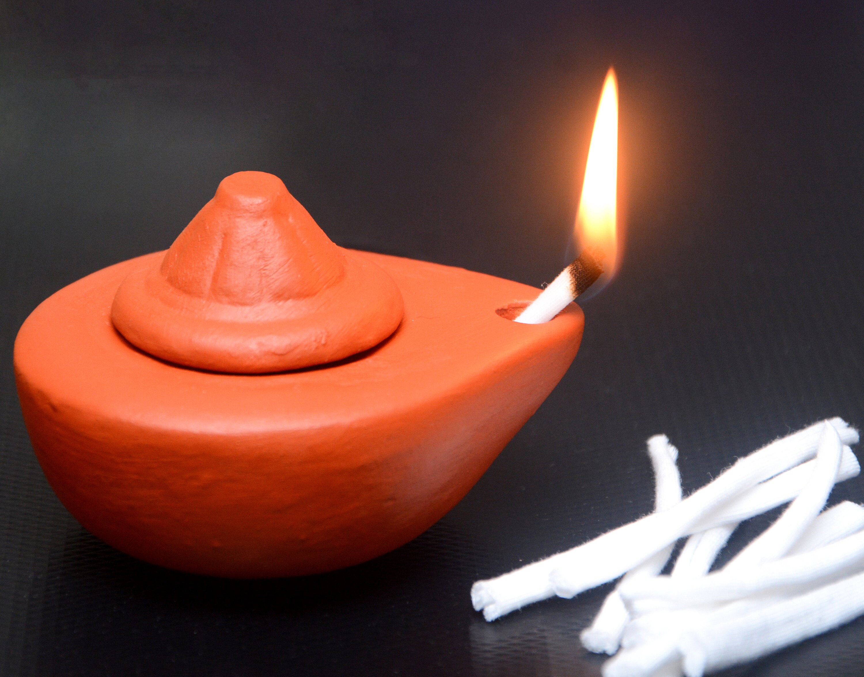 Clay Lamps Diyas Home Room Décor Oil Lamp Handmade Round - Etsy