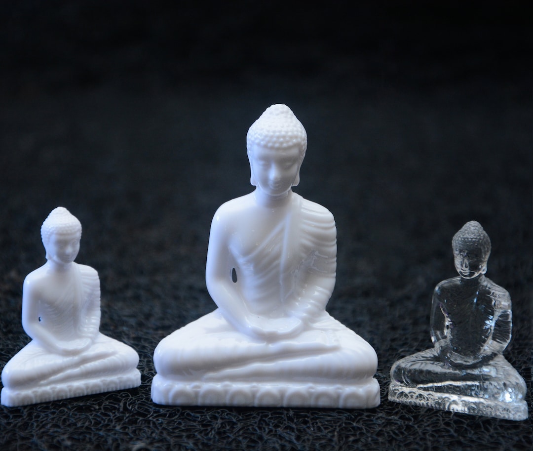 Buddha Statues Concentration Style White Crystal Figurine Theravada ...