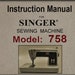 Singer Model 758 _touch N Sew Sewing Machine _instruction Manual ...