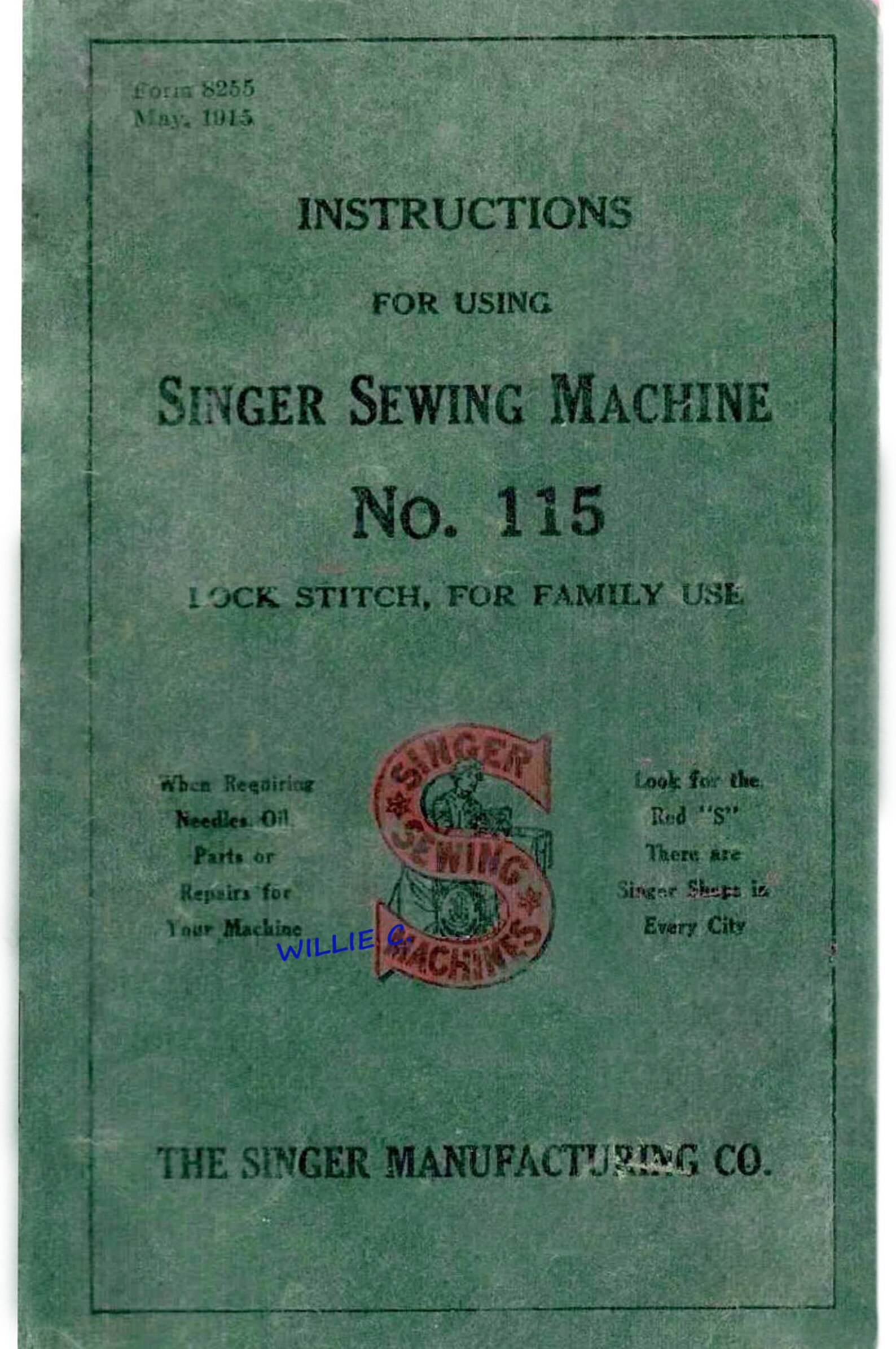 Singer Model: 115 Sewing Machine _instruction Manual _PDF Format ...
