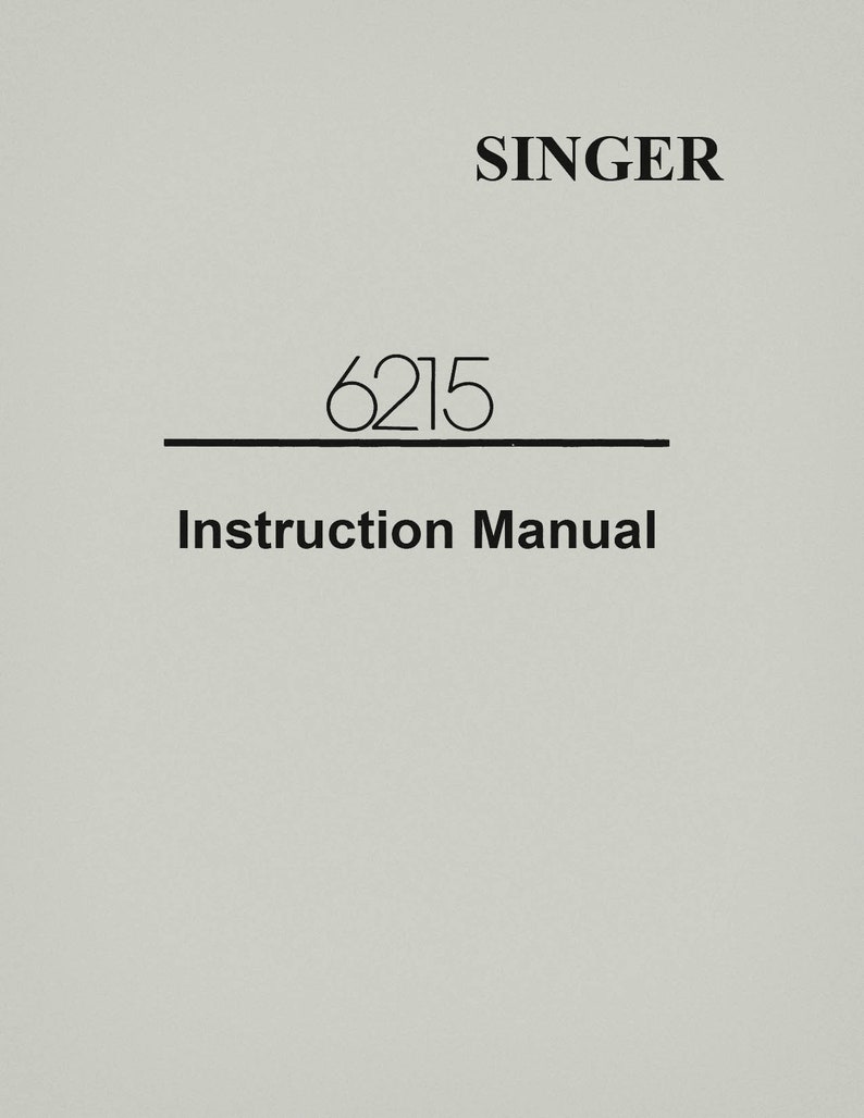 Singer 6215 _instruction Manual _digital Download _PDF Format - Etsy