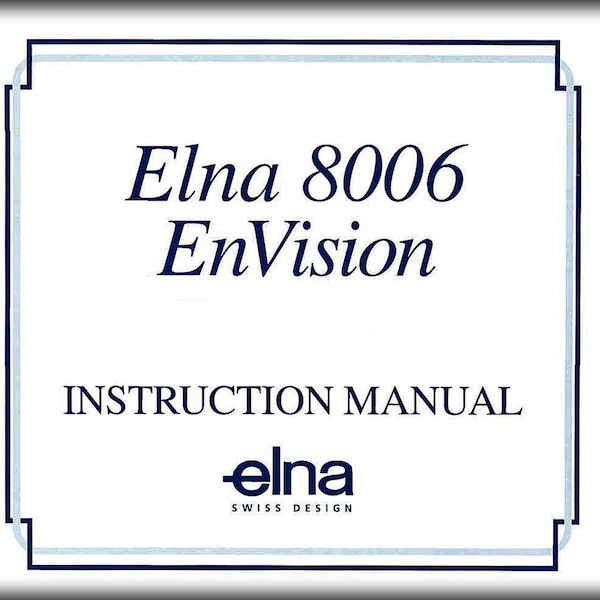 Elna Envision Manual - Etsy