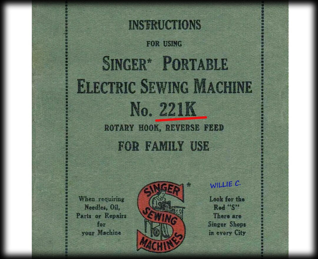 Singer 221k _instruction Manual _digital Download _PDF Format - Etsy