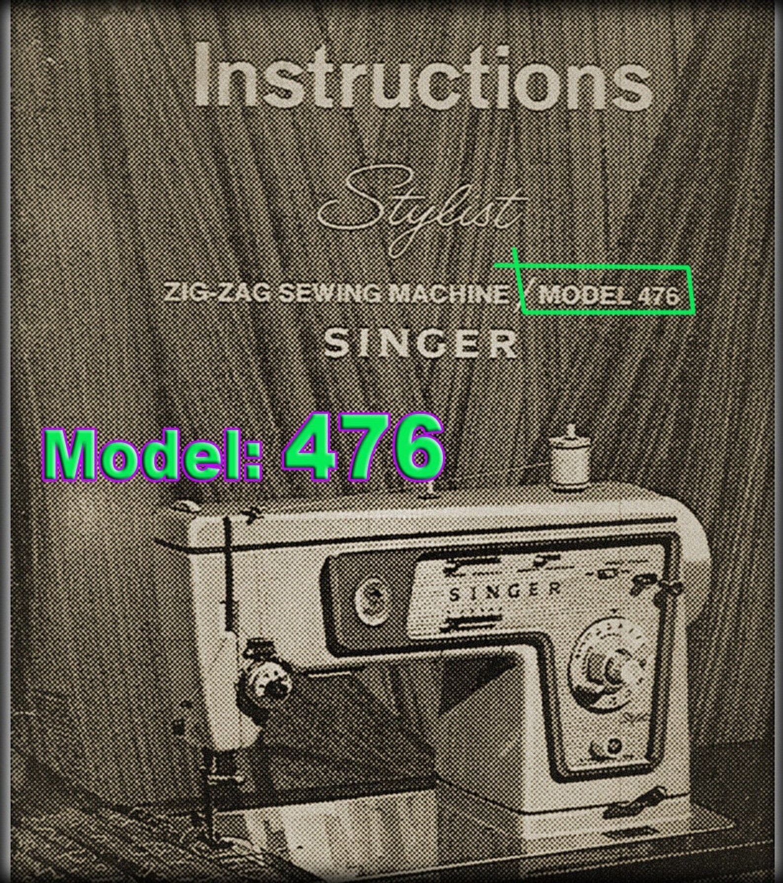 SINGER 476 Stylist _Instruction Manual _PDF Format _Digital - Etsy.de