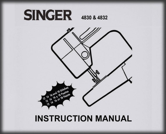 Singer 4830 and 4832 _instruction Manual _digital Download | Etsy