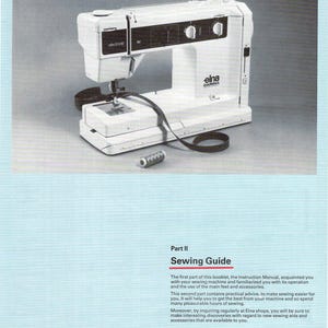 Elna Carina SU _instruction Manual and Sewing Guide _digital Download ...