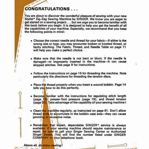 Singer Stylist 834 Sewing Machine _instruction Manual _digital Download ...