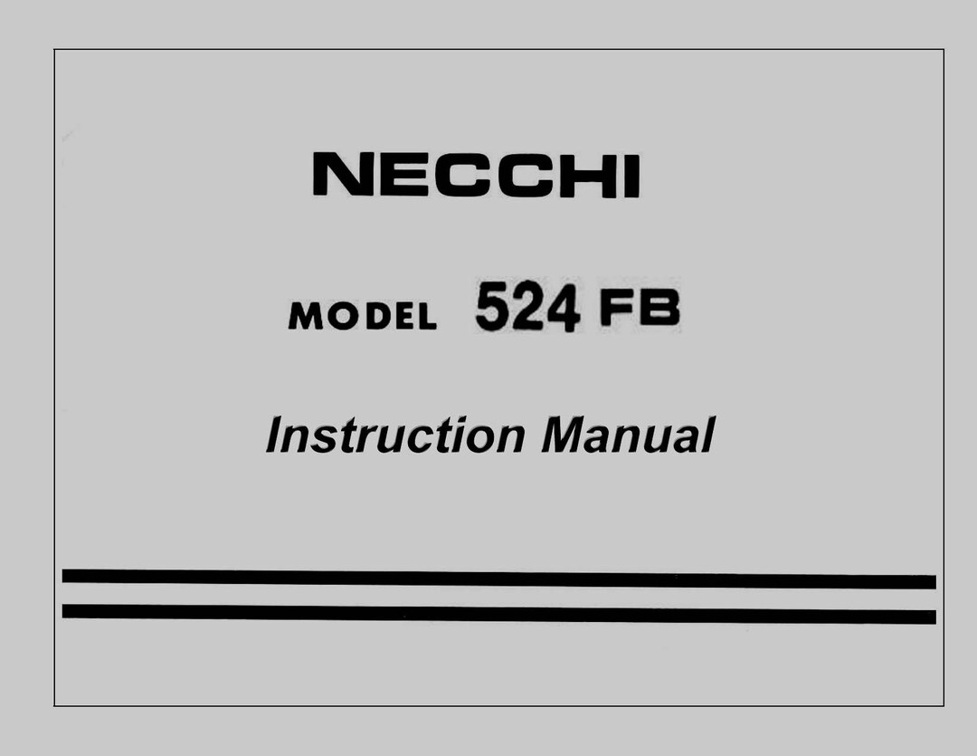 Necchi 524 FB _instruction Manual _digital Download _PDF Format - Etsy