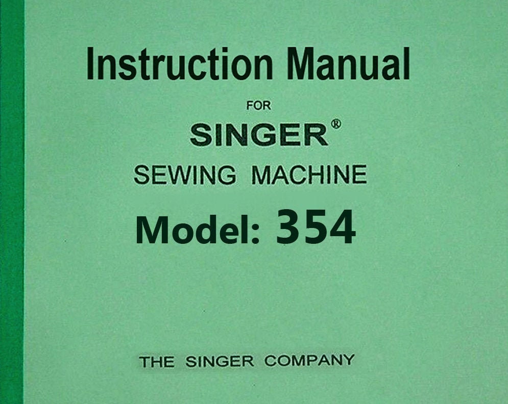 Singer 354 Genie _instruction Manual _PDF Format _digital Download - Etsy