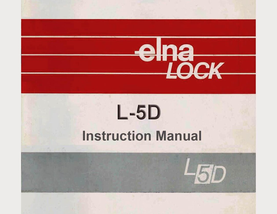 Elna Lock L-5D Overlock _instruction Manual _digital Download _PDF ...