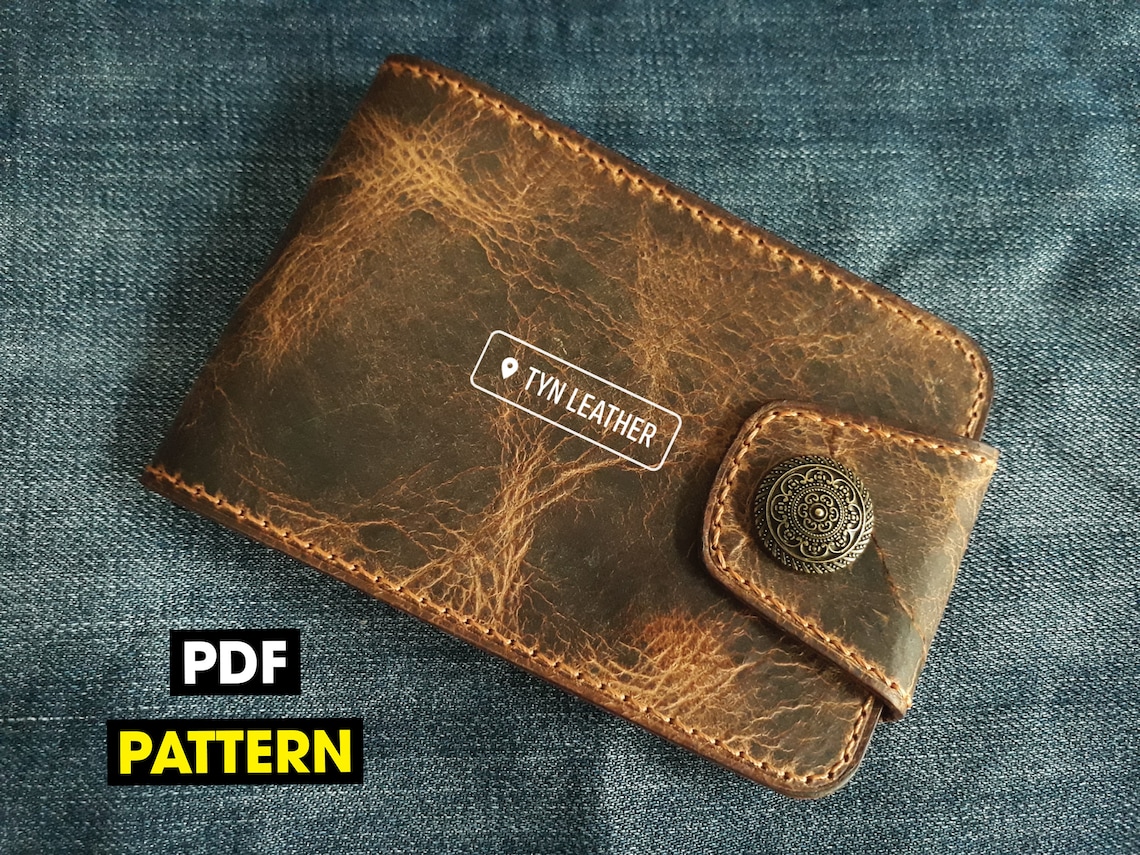 Leather Card Holder Wallet PDF Template - A4 Print (V2) - Etsy