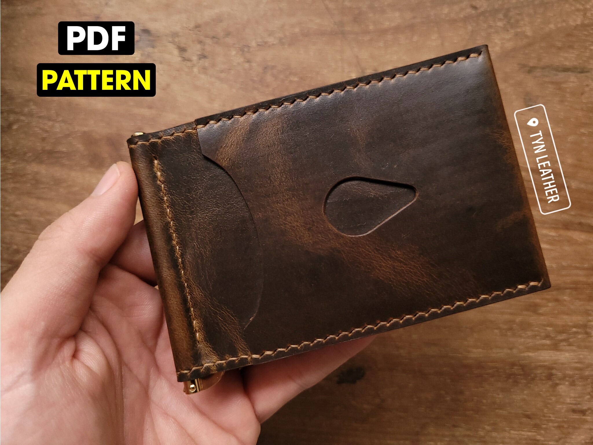 Leather Money Clip Wallet PDF Template V3 Leather Pattern - Etsy