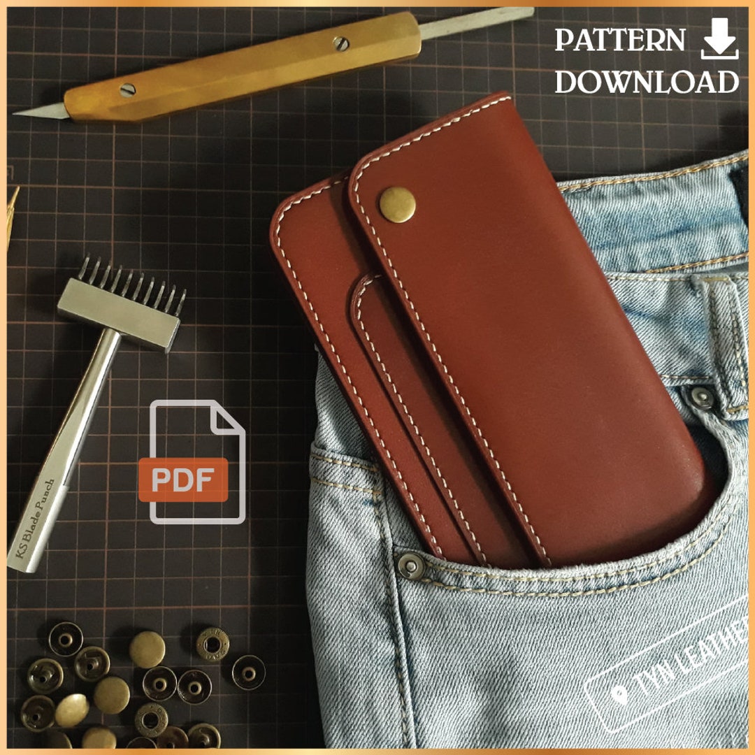 Leather Trucker Wallet Pattern - Leather Long Wallet Pattern - Leather ...
