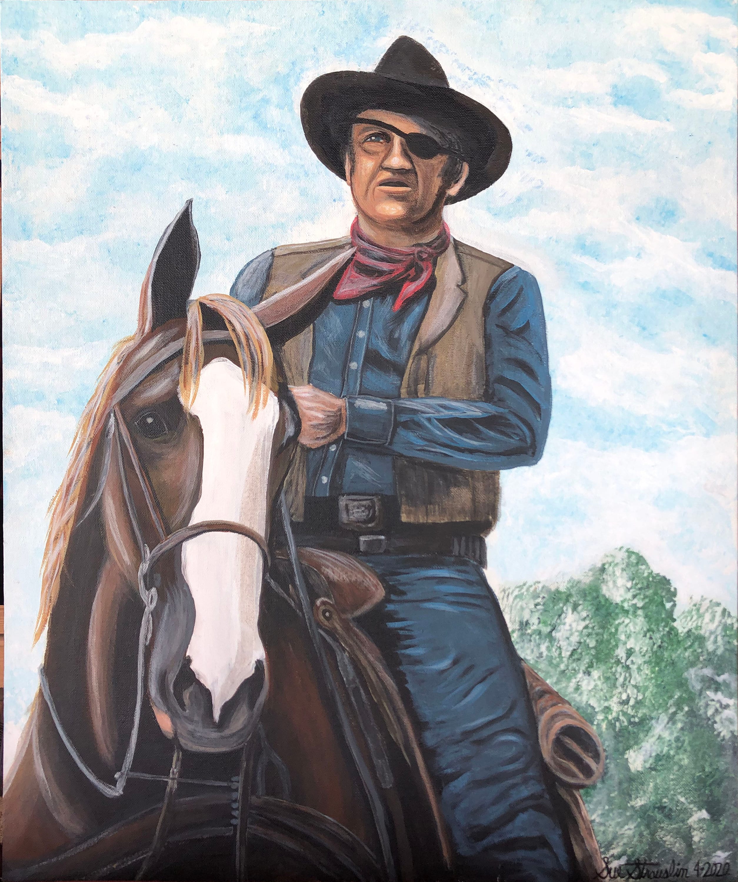 Print Set of 2 John Wayne as Rooster Cogburn and Clint Eastwood as ...